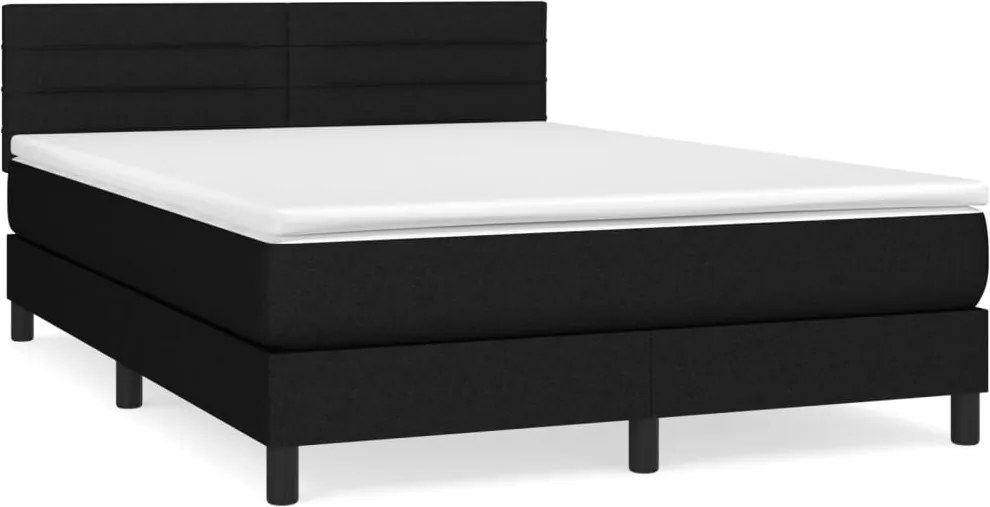 Box spring postel s matrací černá 140 x 190 cm textil 3140131
