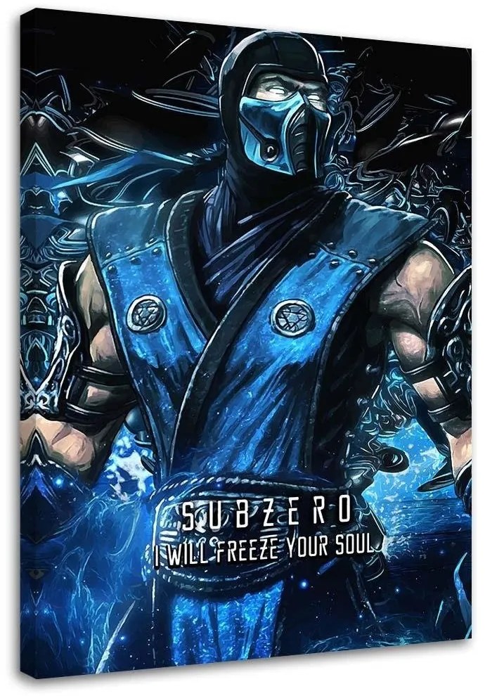 Gario Obraz na plátně Hra Mortal Kombat Postava Sub-Zero - SyanArt Rozměry: 40 x 60 cm