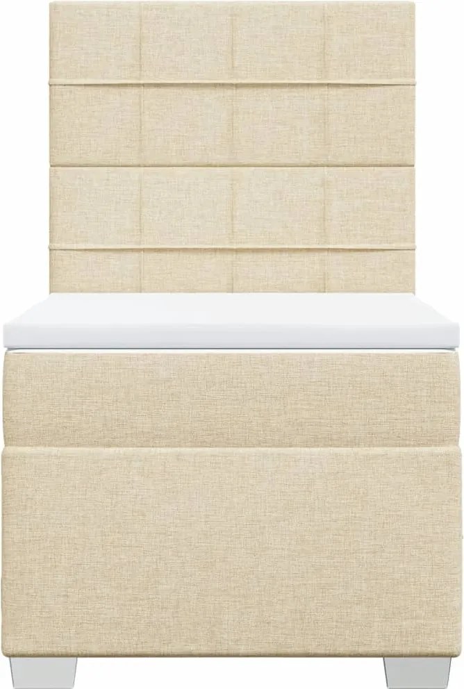 Box spring postel s matrací krémová 90x200 cm textil 3292676