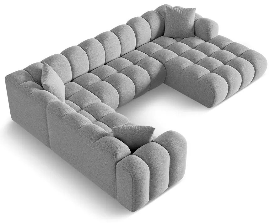 Světle šedá žinylková rohová pohovka (levý roh/do "U") Treno – Cosmopolitan Design