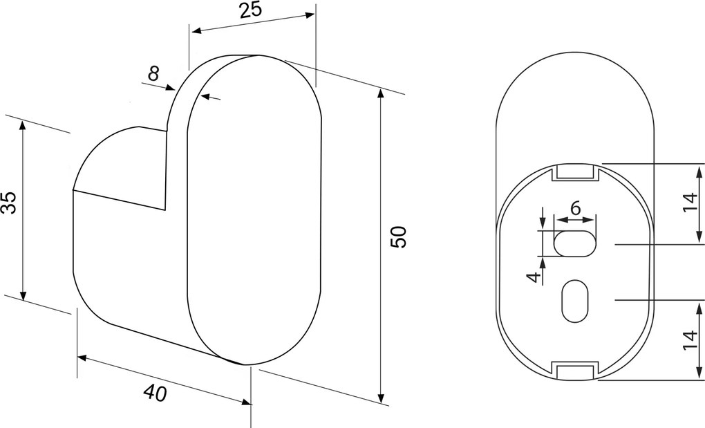 Sapho Sapho, FLORI háček, černý, RF001/15