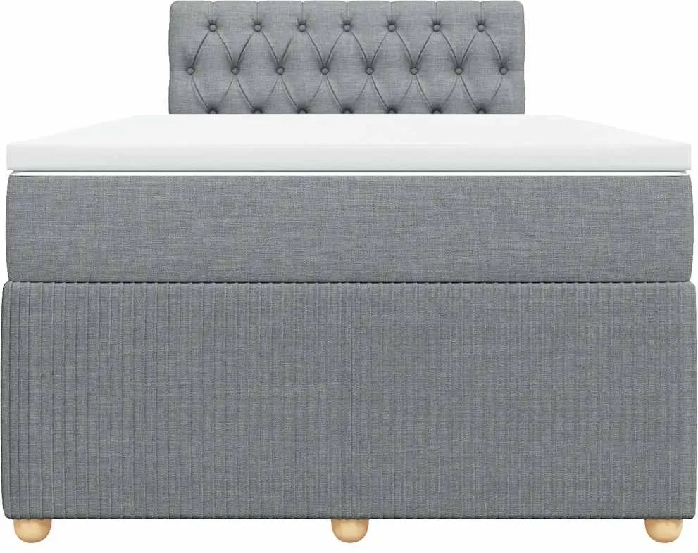 Box spring postel s matrací světle šedá 120x190 cm textil 3289702