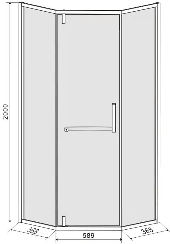 BPS-koupelny Pětiúhelníkový sprchový kout HYD-PK4026A 80x80 černá/transparent - bez vaničky