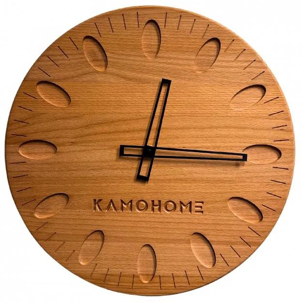 Kamohome Dřevěné nástěnné hodiny URSA Průměr hodin: 40 cm, Materiál: Ořech evropský