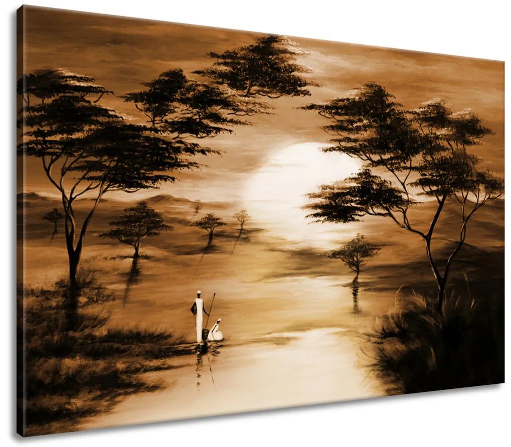 Gario Ručně malovaný obraz Africký západ slunce Rozměry: 120 x 80 cm