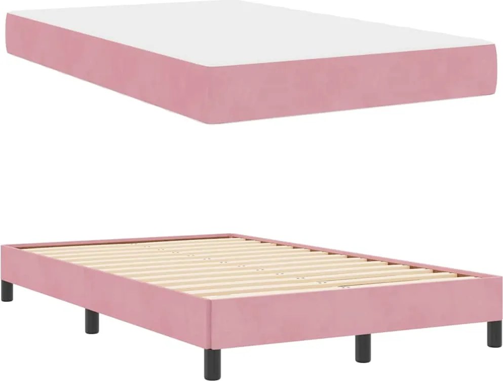 Postel s boxspringem s matrací Růžová 120 x 200 cm textil 3398688
