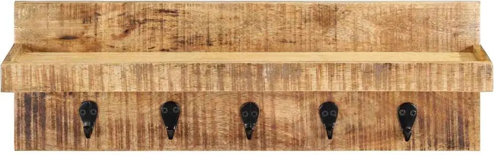 Nástěnný věšák 60 x 15 x 20 cm masivní hrubé mangovníkové dřevo 286469