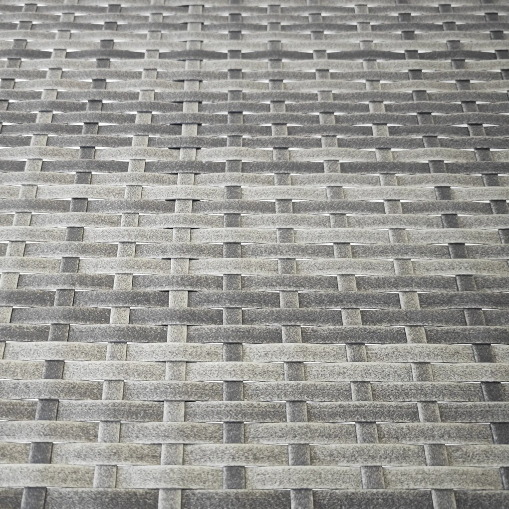 Outsunny půlkruhový balkonový stolek 100 x 50 x 74 cm zahradní stolek z polyratanu a kovu šedý pro terasu a balkon | Aosom.de