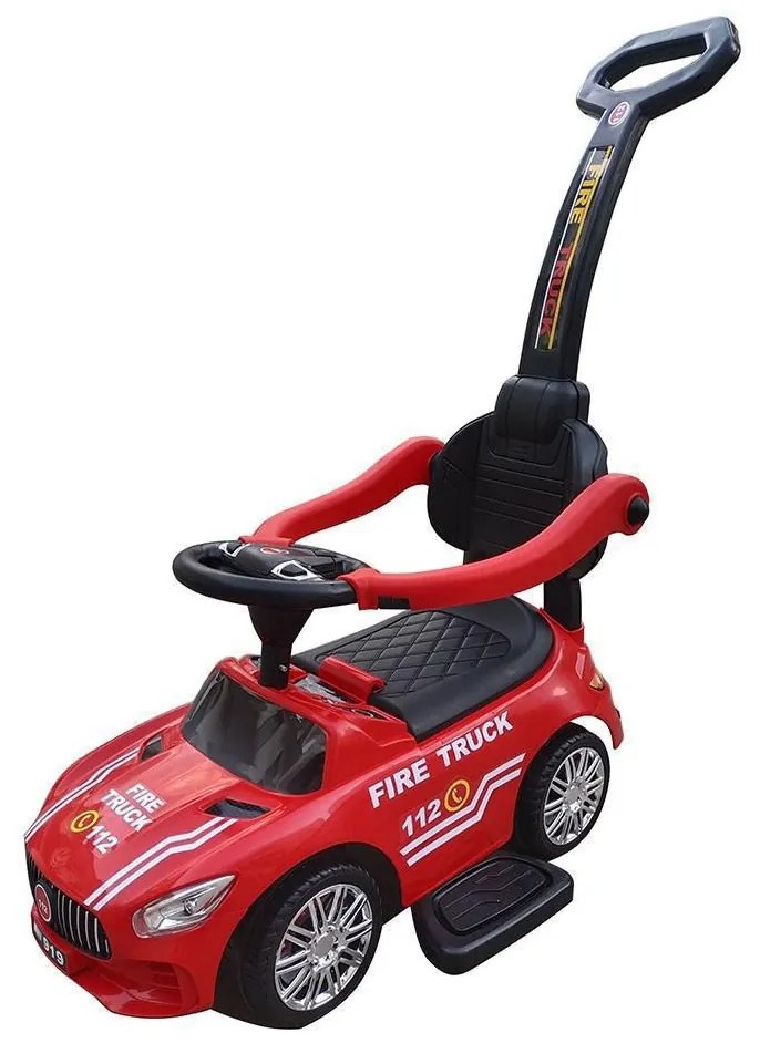 BABY MIX Dětské odrážedlo se zvukem a vodící tyčí Baby Mix Racer červené