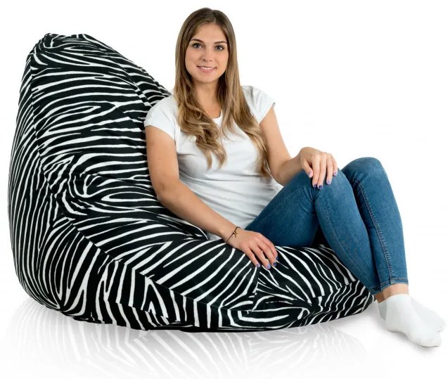 Sedací vak DROP XXL zebra