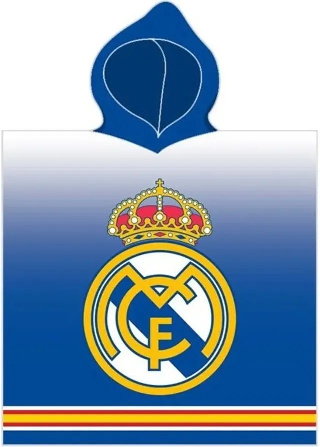Dětské koupací pončo - chlapecká osuška s kapucí FC Real Madrid - 100% bavlna - 55 x 110 cm