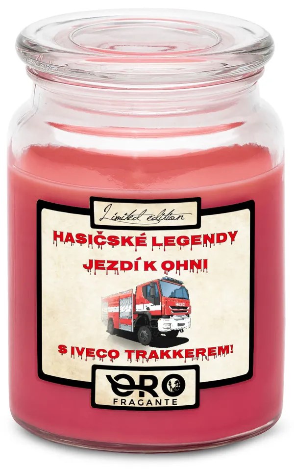 Svíčka Hasičské legendy – IVECO Trakker (Vůně svíčky: Višně v čokoládě)