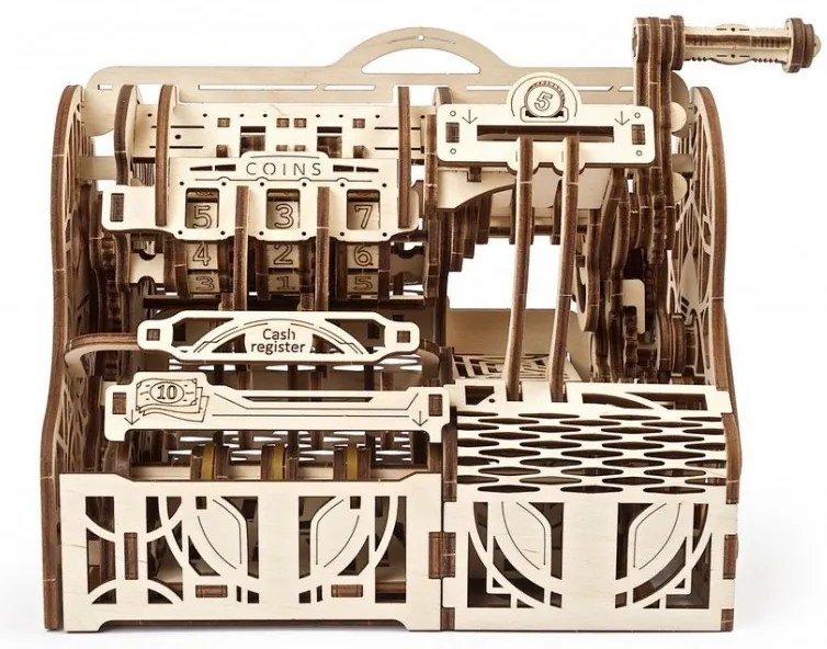 Ugears 3D dřevěné mechanické puzzle Pokladna