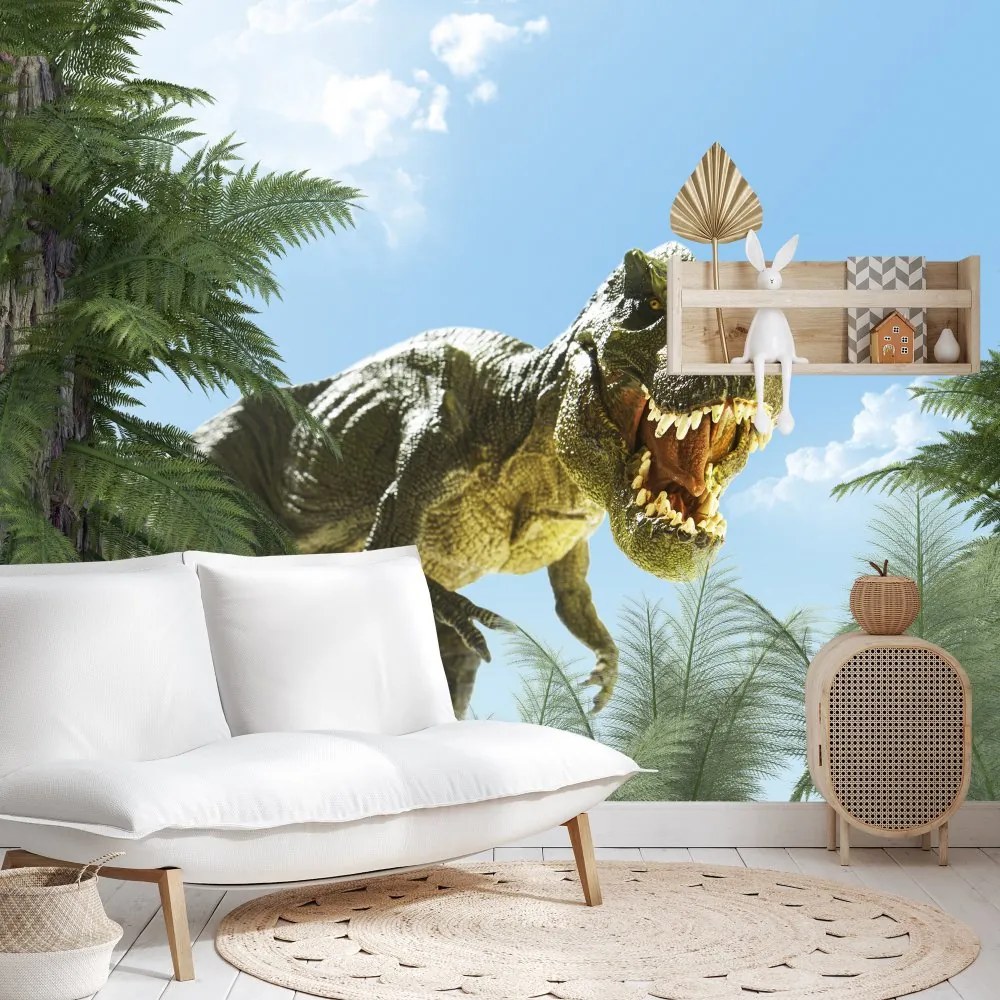 Fototapeta Velký T-Rex Dinosaurus A Palm Hladký vinyl 135x90