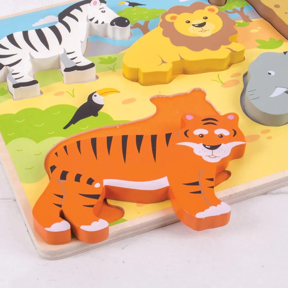 Bigjigs Toys Vkládací puzzle safari