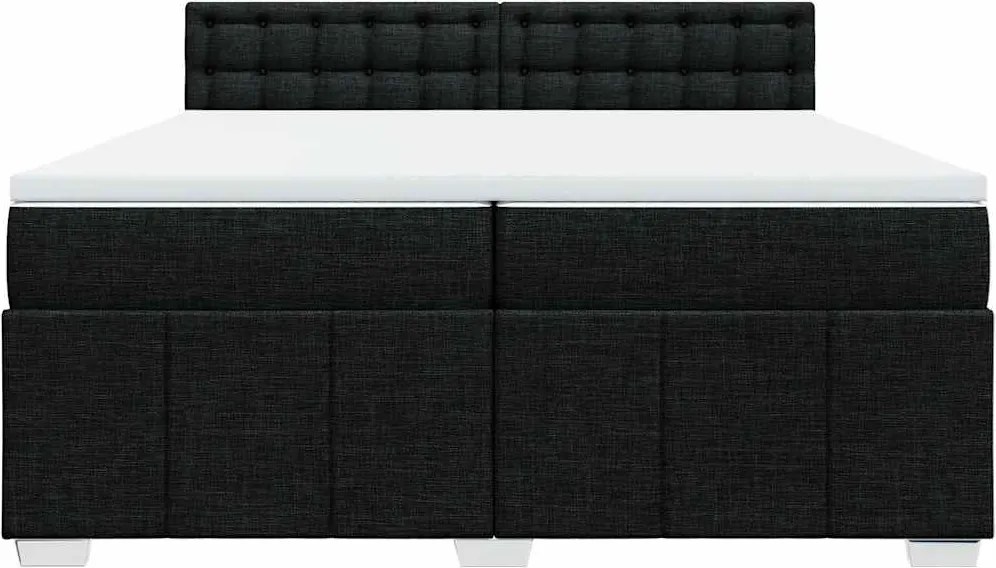 Box spring postel s matrací černá 200x200 cm textil 3287191