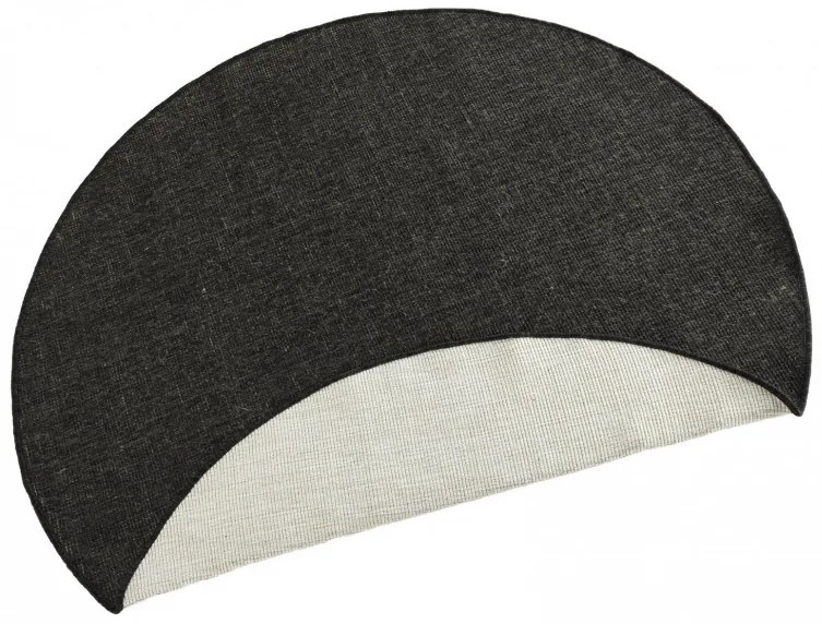 NORTHRUGS - Hanse Home koberce Kusový koberec Twin-Wendeteppiche 103096 schwarz creme kruh – na ven i na doma - 200x200 (průměr) kruh cm