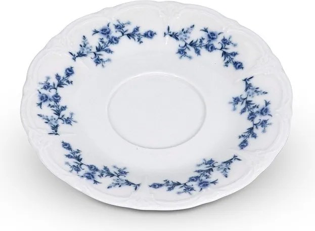 Bílý/modrý porcelánový podšálek ø 16,5 cm Retro – BonBistro