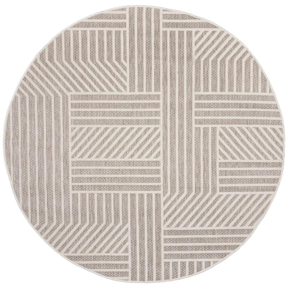 Béžový venkovní koberec Flair Rugs Blocks, ø 160 cm