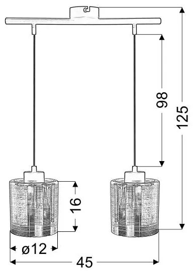 Lustr na lanku COX 2xE27/60W/230V zlatá