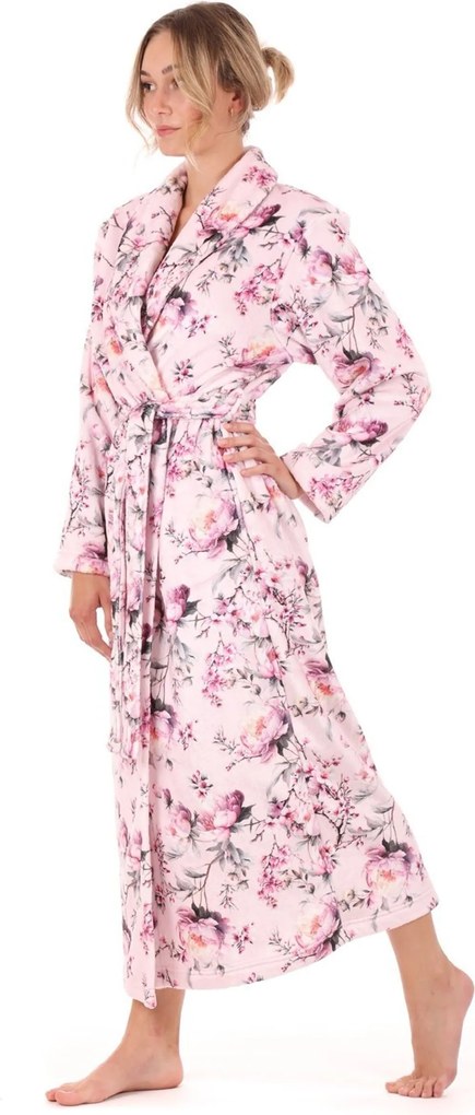 Dámský květinový župan TOYA růžová 21 26 0100 - XL