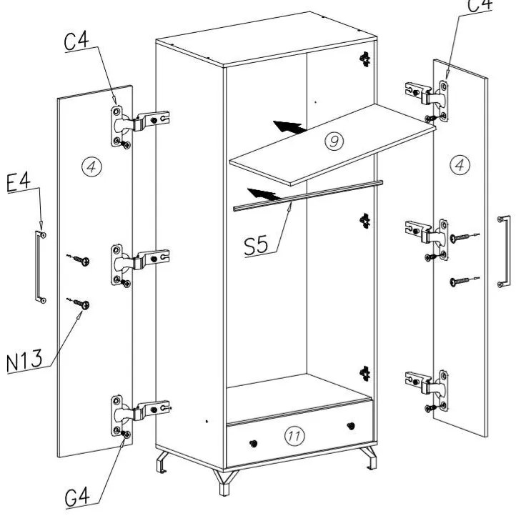Dětský pokoj Bergen C - bílá