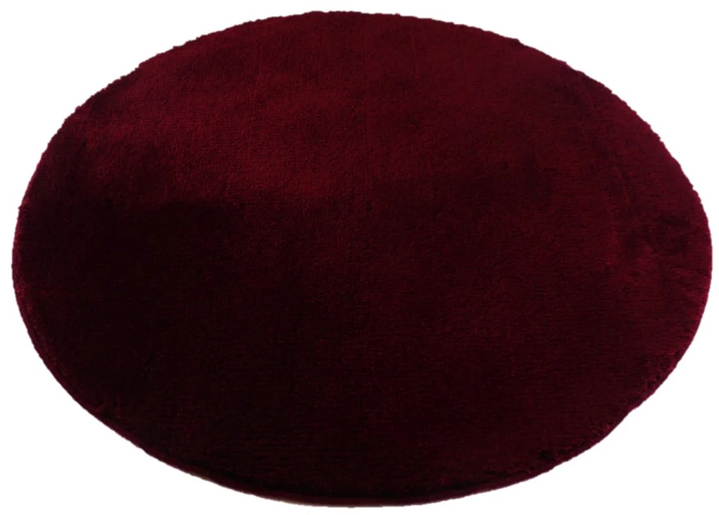 ROUTNER Koupelnová předložka COTTON Bordo - Bordo / Kruh Ø 90 cm