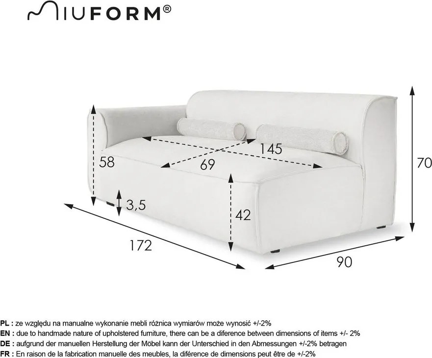 Světle šedý modul pohovky (levý roh) Flex Felix – Miuform