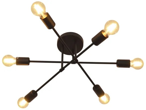 LED Přisazený lustr CAMBRIDGE 6xE27/8W/230V černá