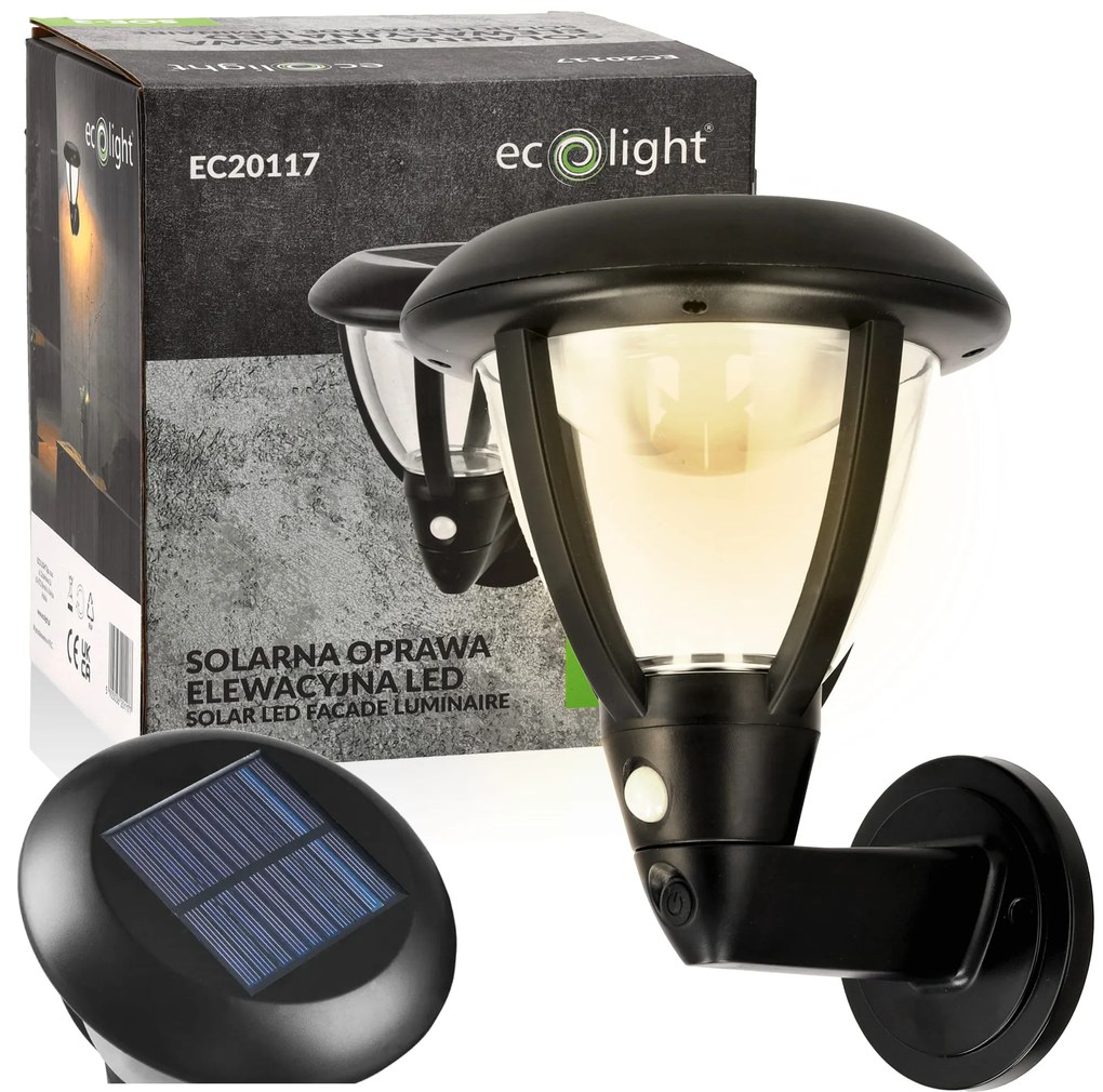 ECOLIGHT 2x LED solární nástěnné svítidlo IP44