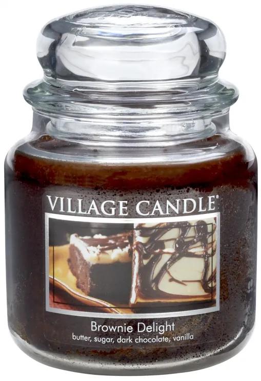 Village Candle Vonná svíčka ve skle, Čokoládový dortík - Brownies Delight, 16oz Premium