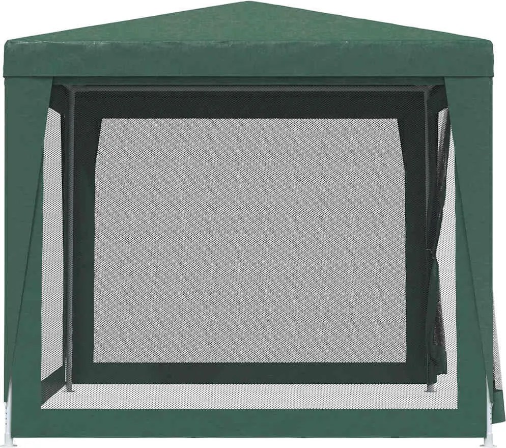 Party stan se 4 síťovanými bočnicemi zelený 2,5 x 2,5 m HDPE 319223