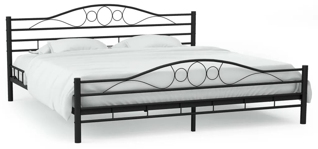 Kovový rám postele s laťkovým roštem - zaoblený design | 180x200 cm