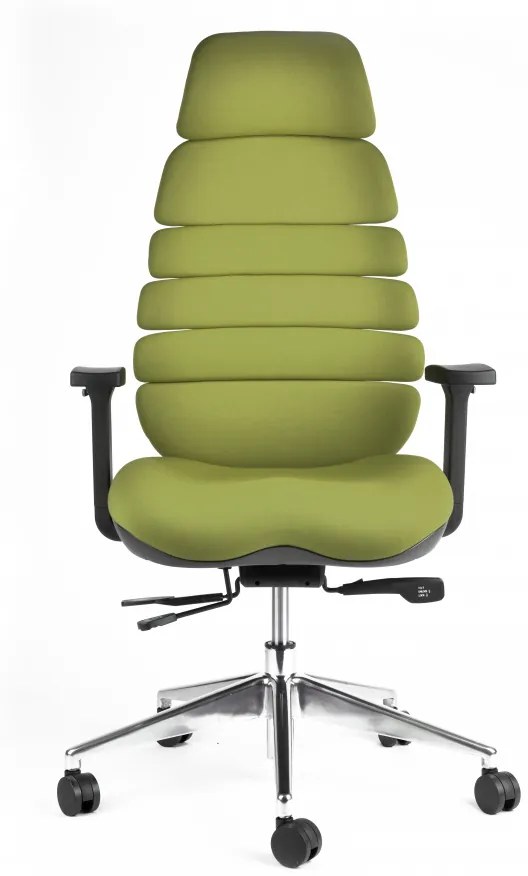 MERCURY STAR Kancelářská ergonomická židle SPINE s podhlavníkem — látka, nosnost 130 kg Šedá