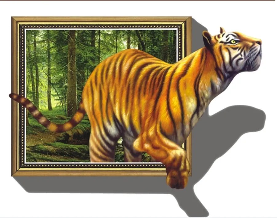 Živá Zeď Samolepka na zeď Tygr v obraze