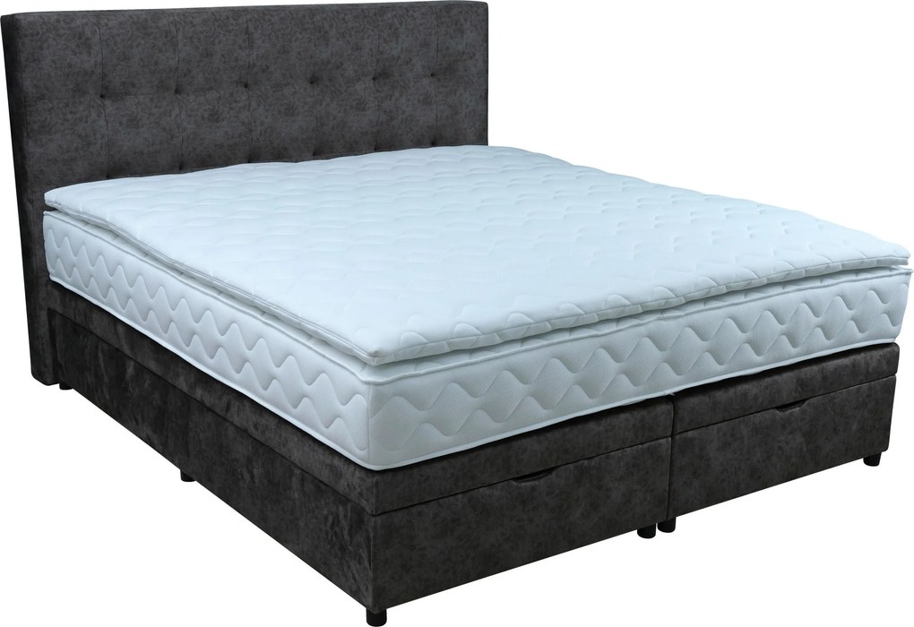 XXXLutz POSTEL BOXSPRING, šedá Novel - Postele s úložným prostorem - 001933002101