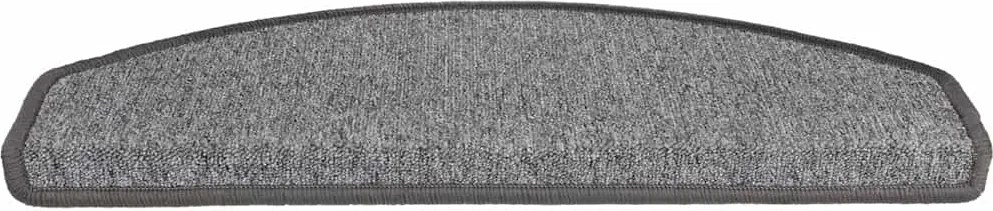 Schodové rohože 15 ks 65 x 24 x 4 cm tmavě šedé, půlkulaté, velké 133885