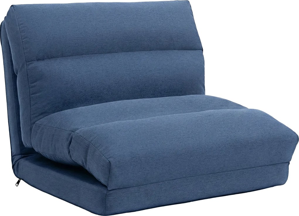 HOMCOM 1místné sklápěcí křeslo – 5 poloh, nosnost 120 kg, tmavě modré, 70 × 72 × 56 cm | Aosom