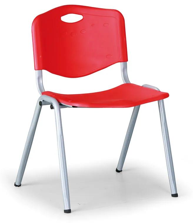 B2B Partner Plastová jídelní židle HANDY, červená