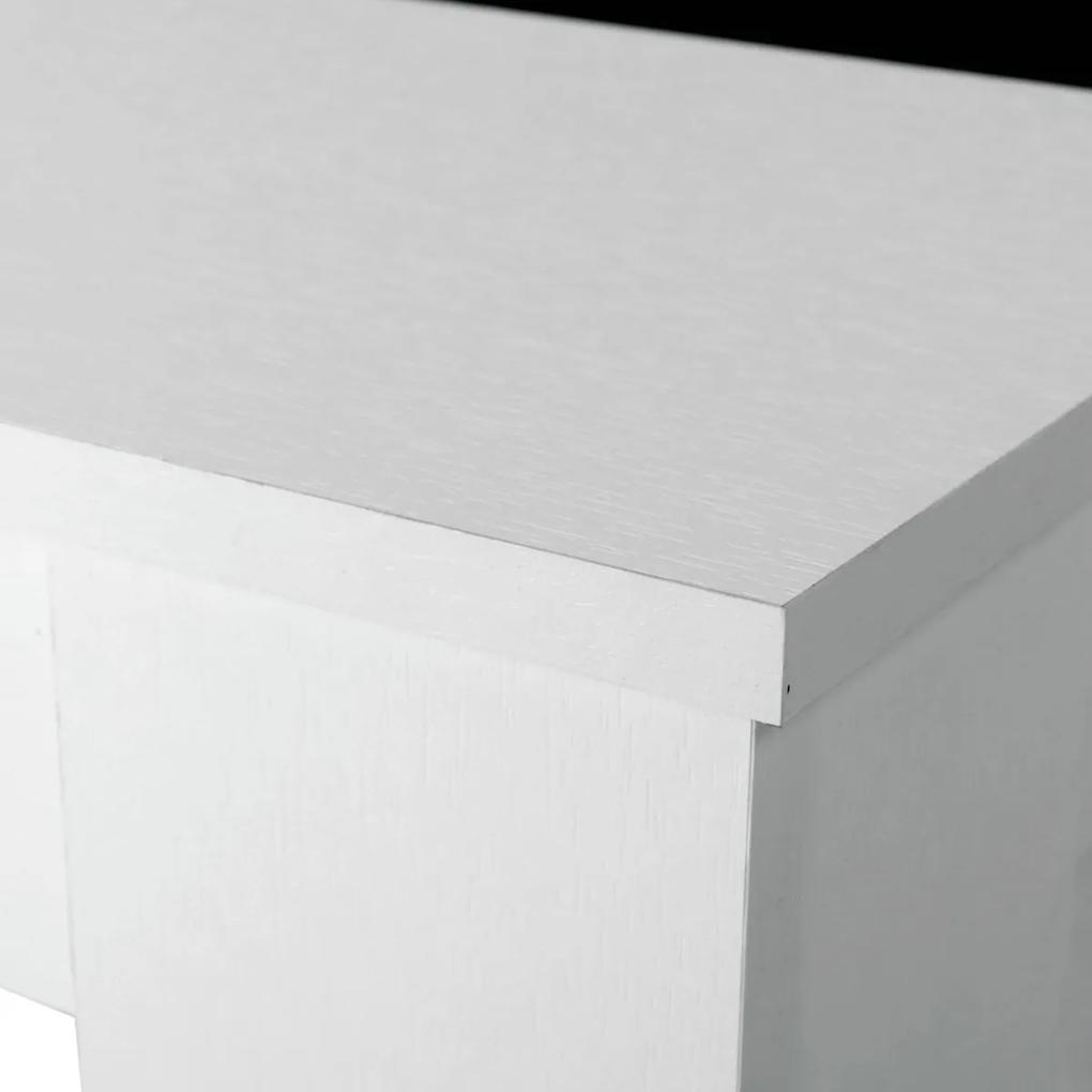 Autronic Jídelní stůl 138x80x75, MDF, bílé lamino, dekorativní černý pruh AT-B140 WT1
