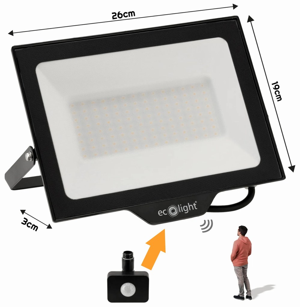 ECOLIGHT LED reflektor 100W 2v1 - studená bílá
