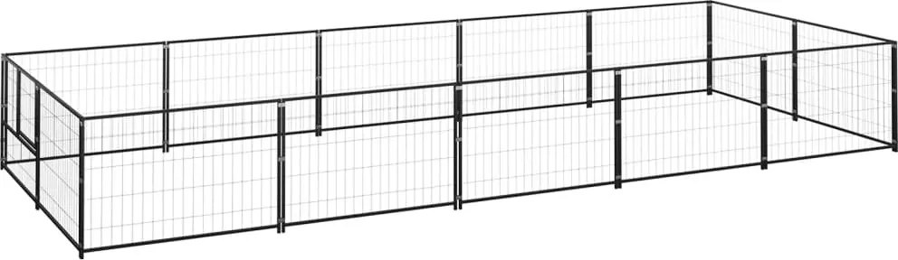 vidaXL Psí kotec 10 m² ocel [3082112] Barva: Černá