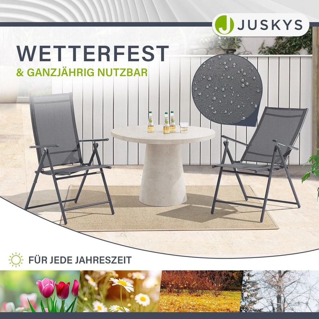 Juskys Skládací zahradní židle Calena Barva: antracitová, Velikost: 2 ks