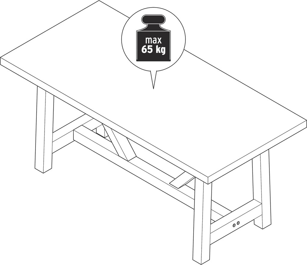 Tchibo - Jídelní stůl s polycementovou deskou - barva: šedá
