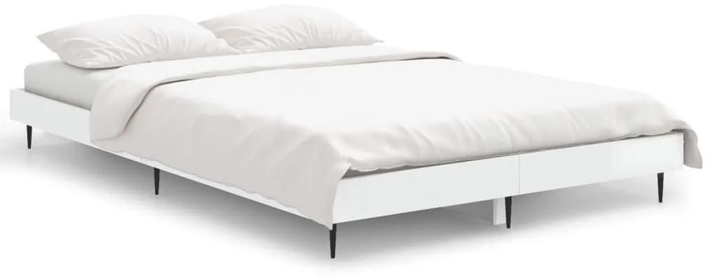 vidaXL Rám postele bílý s vysokým leskem 120 x 190 cm kompozitní dřevo