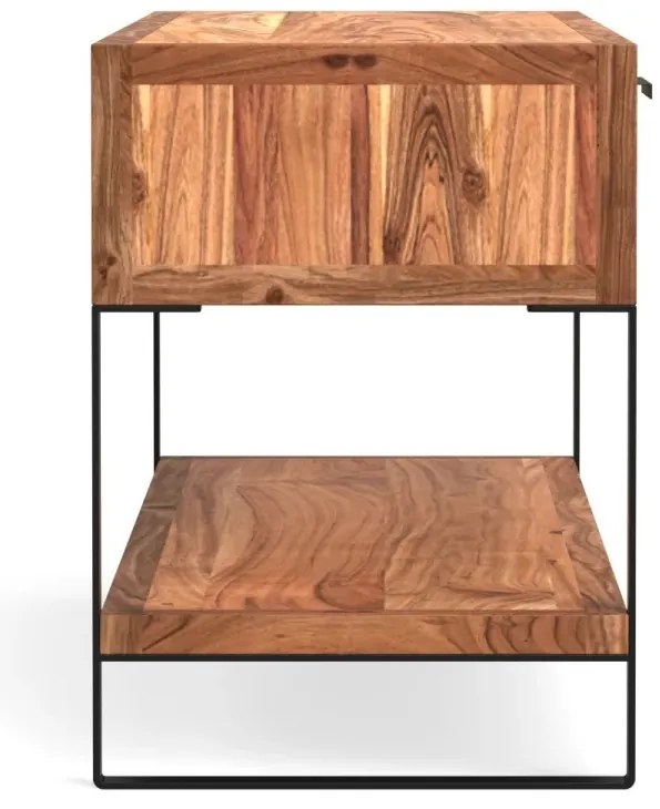 furniture-nabytek.cz - Masivní TV stolek Sidora z akácie, lakovaný, hnědý – 137×45×55 cm