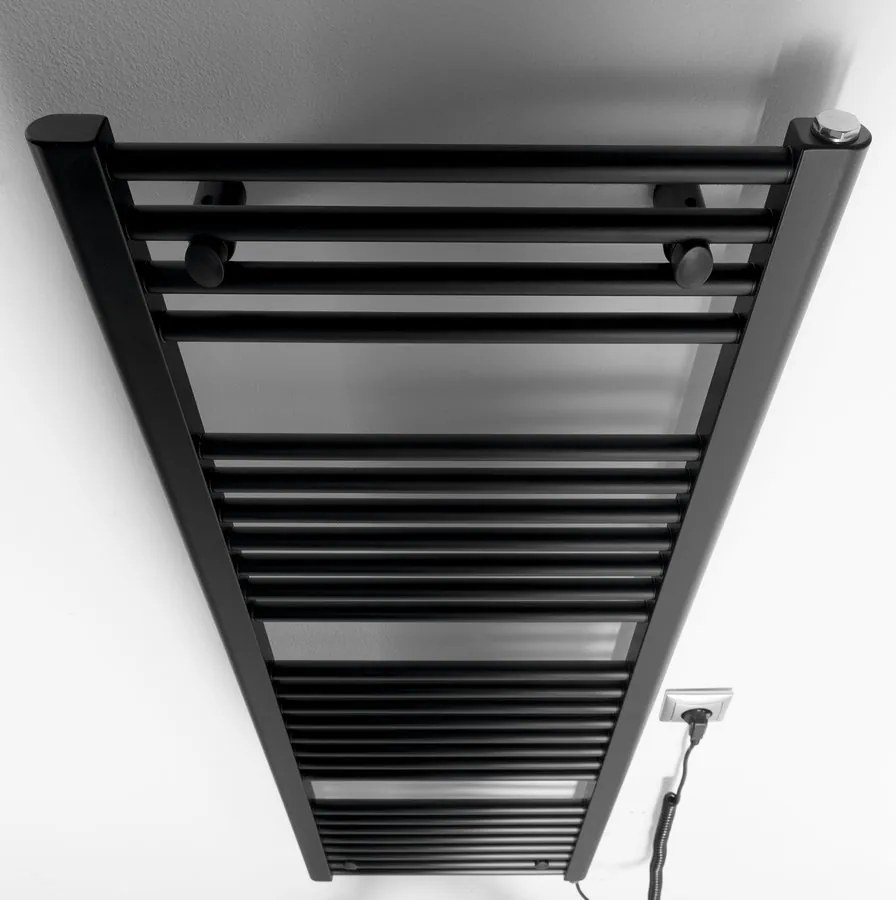 Aqualine Aqualine, DIRECT-E elektrické topné těleso, rovné, 450x1320 mm, 400 W, černá, ILE34TB