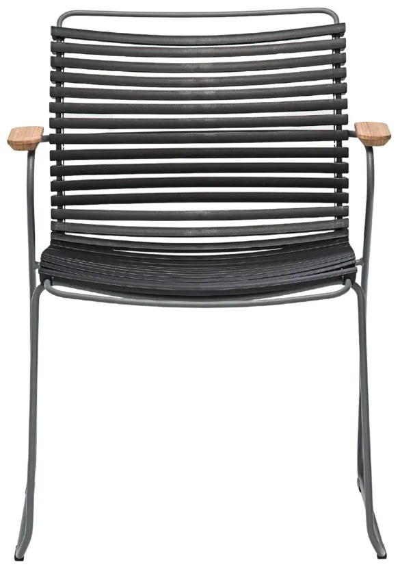 OnaDnes -20% Černá plastová zahradní židle HOUE Click s područkami