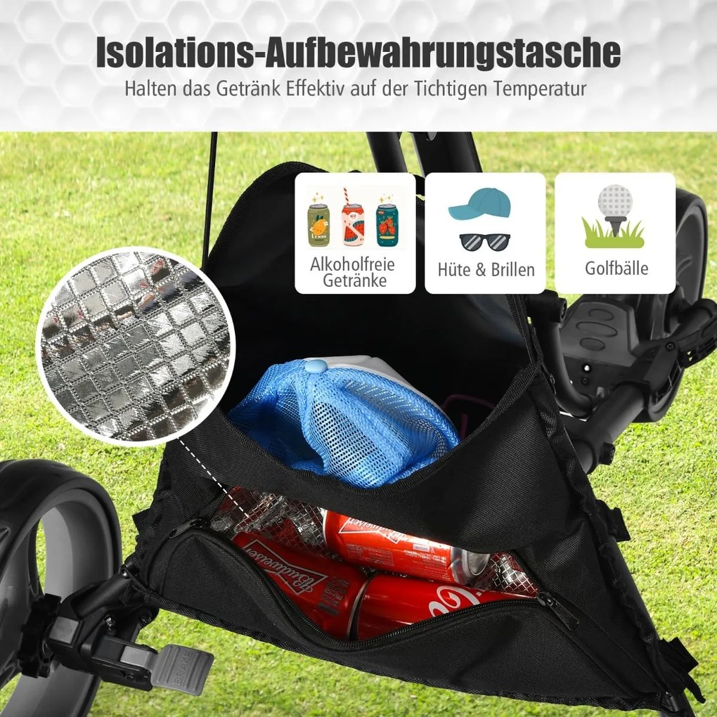 Costway Skládací tříkolový golfový vozík z hliníku, šedý
