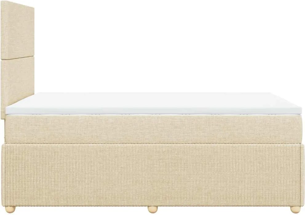 Box spring postel s matrací krémová 120x200 cm textil 3292021